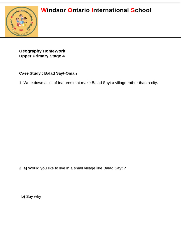GEOGRAPHY HW Stage 4 | PDF