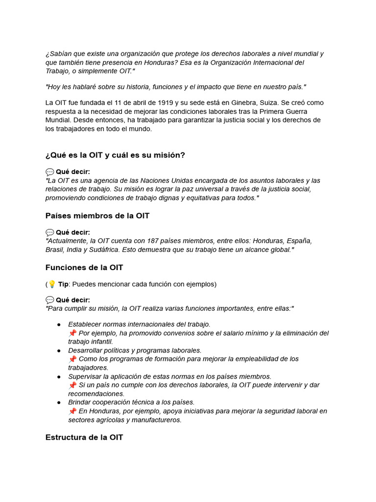 ¿Qué Es La OIT y Cuál Es Su Misión? | PDF | Organización Internacional del Trabajo | Justicia