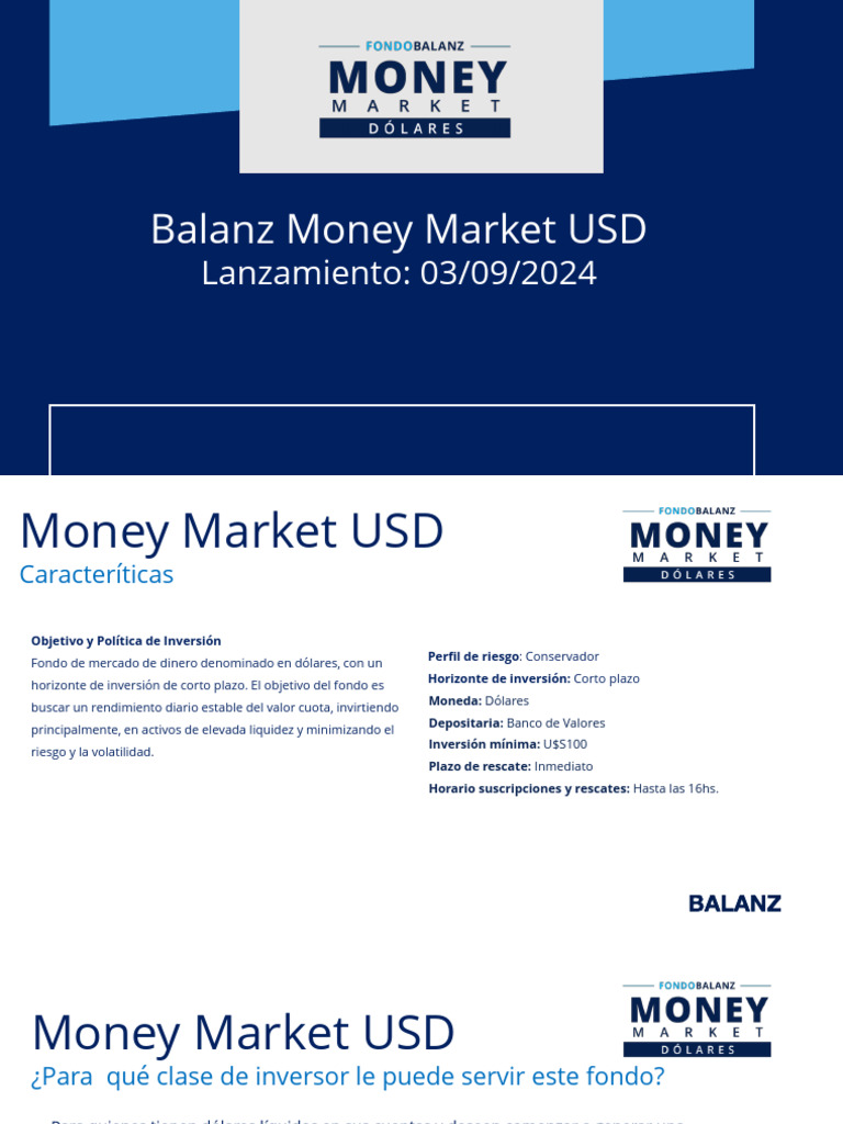 Fondo Money Market USD: Inversión Segura | PDF | Dólar de los Estados ...