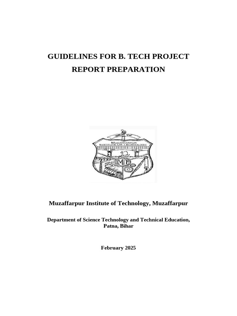 B.Tech Project Report Guidelines | PDF | Thesis | Paragraph