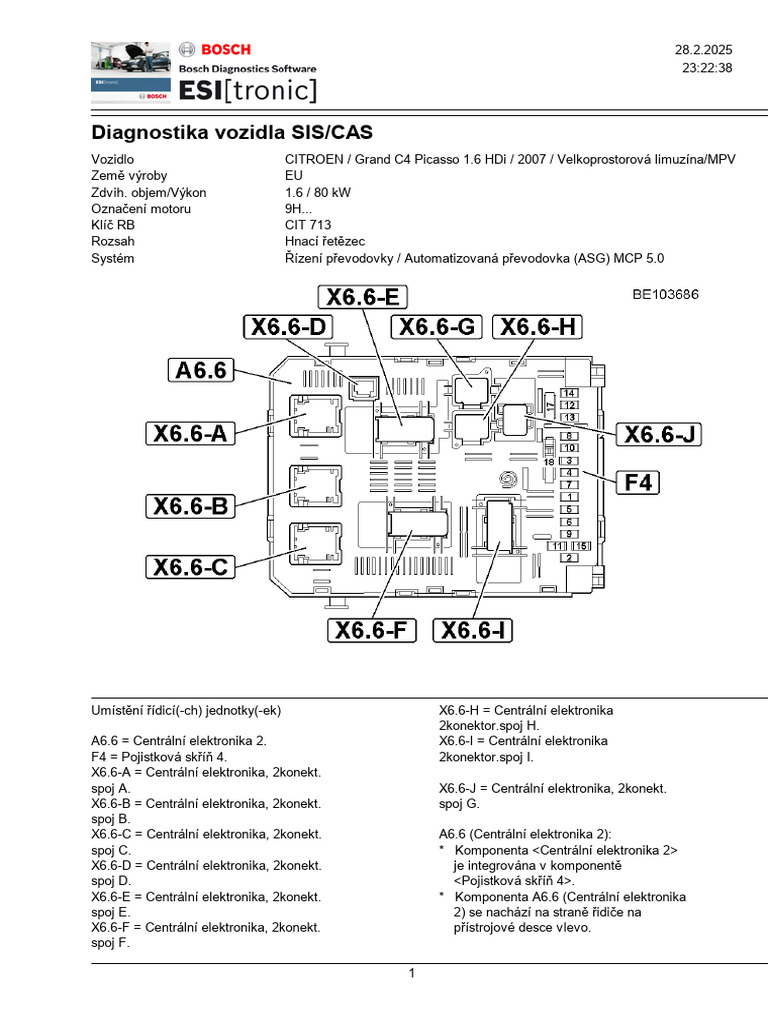 Diagnostika vozidla SIS_CAS_BSM1 | PDF