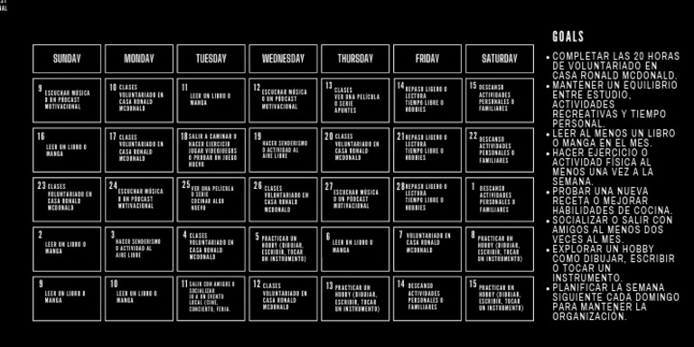 Cronograma Mensual | PDF