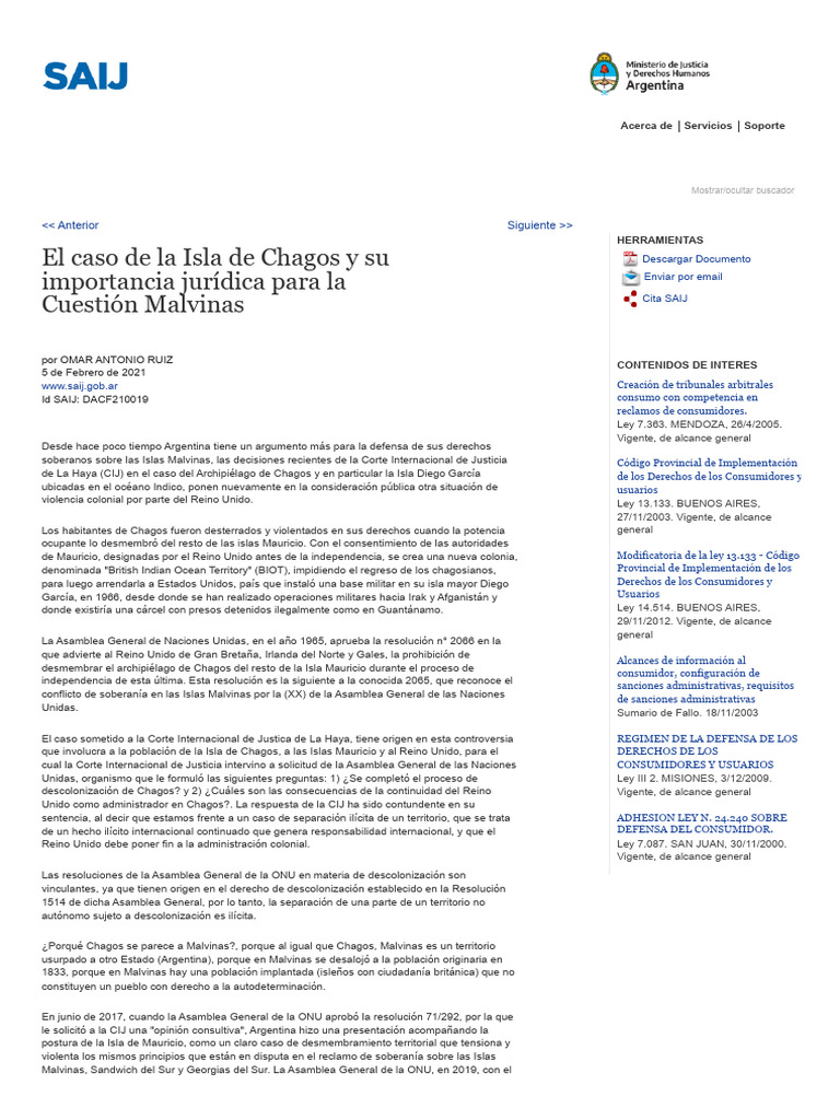 Chagos y su impacto en Malvinas | PDF | Reino Unido | Mauricio