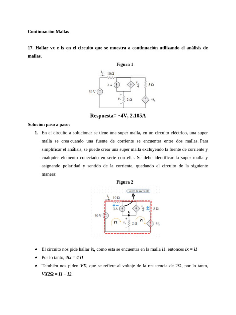 Análisis de Circuitos con Mallas | PDF | Red eléctrica | Resistencia Eléctrica y Conductancia