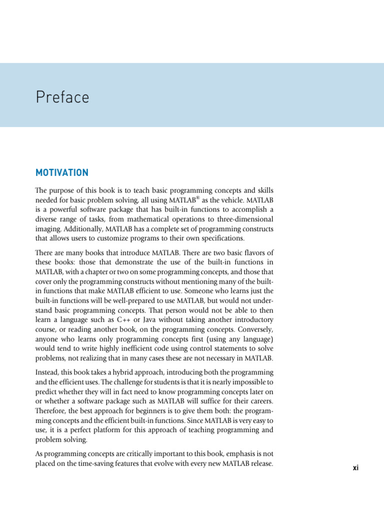 Preface 2019 Matlab | PDF | Matrix (Mathematics) | Function (Mathematics)