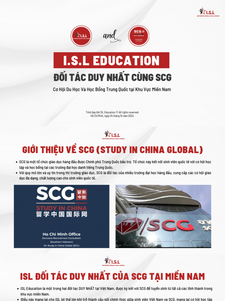 241004 - Thông Tin Hợp Tác Giữa SCG Và ISL | PDF