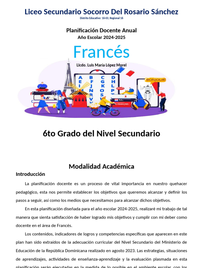 Frances 6to Sec | PDF | Aprendizaje | Pensamiento