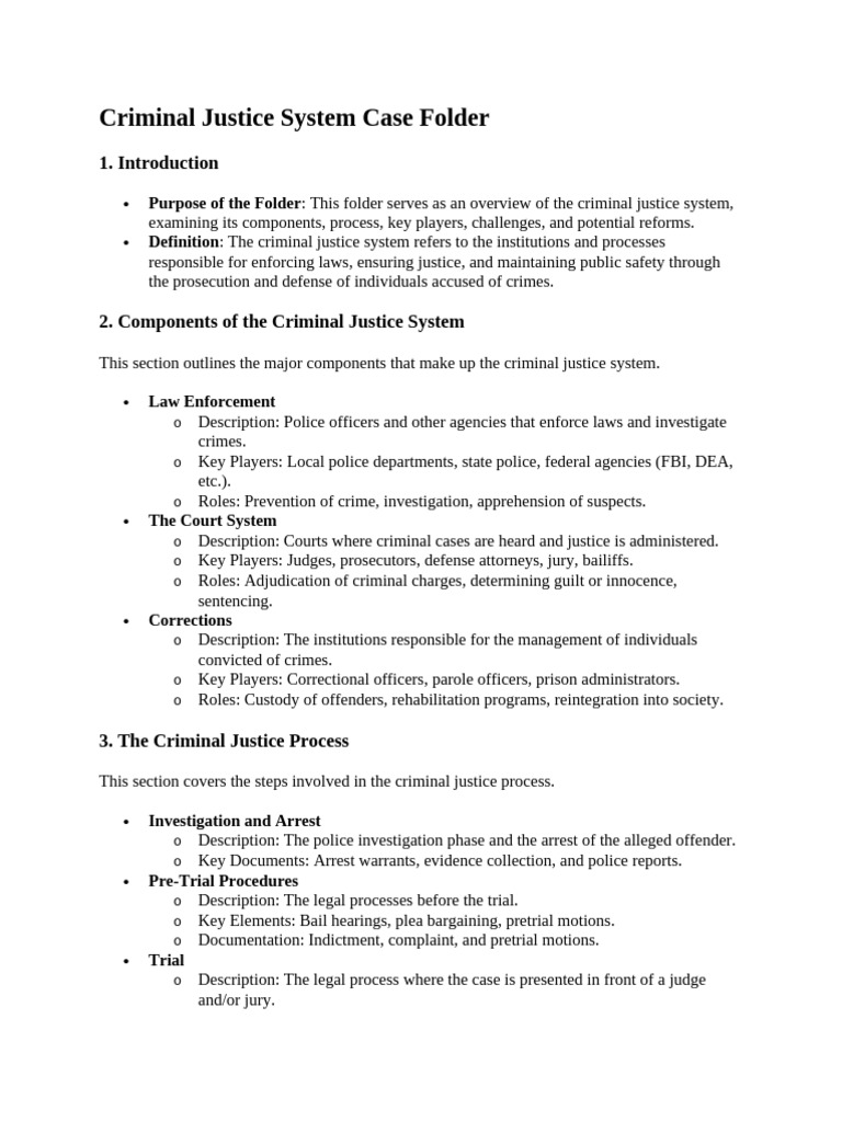 Criminal Justice System Case Folder | PDF | Crime & Violence | Criminal Justice