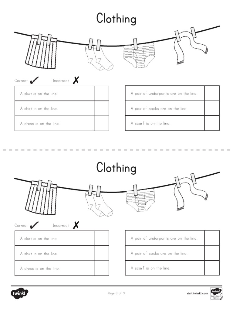 Clothes Word Search-8 | PDF