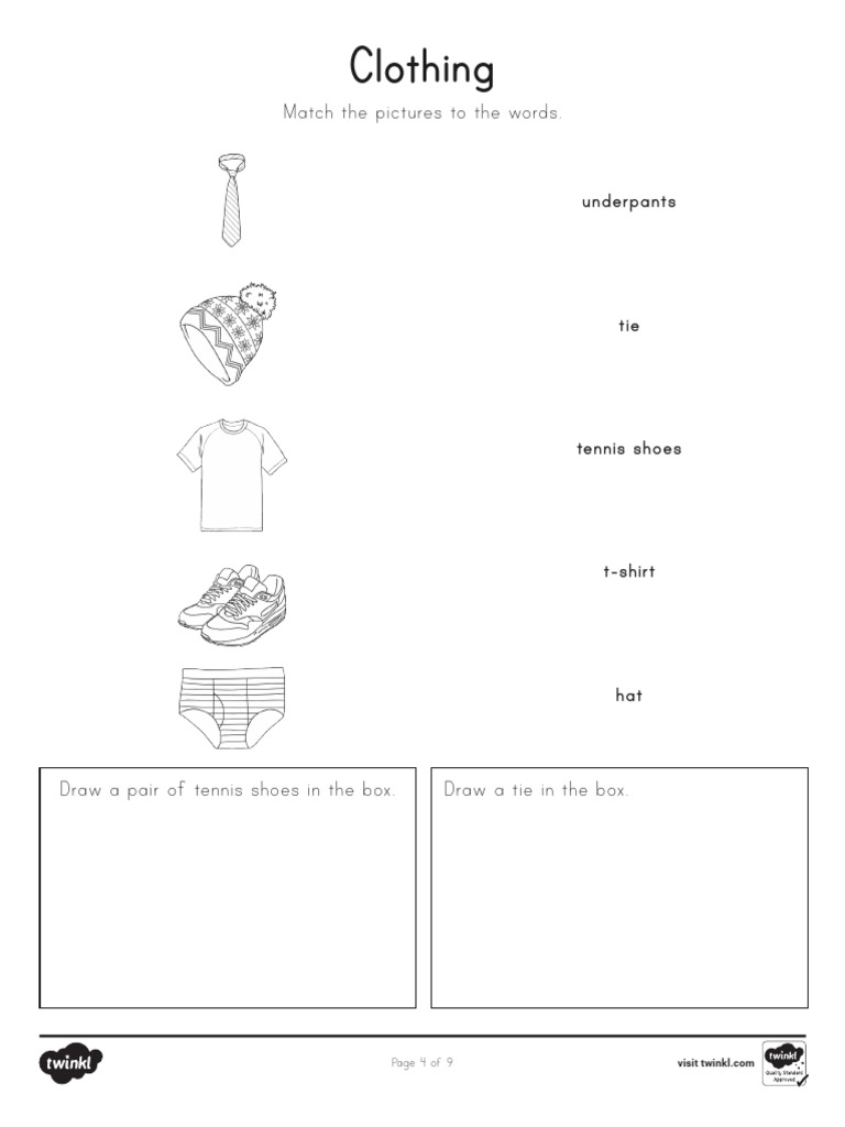Clothing Matching Activity for Kids | PDF