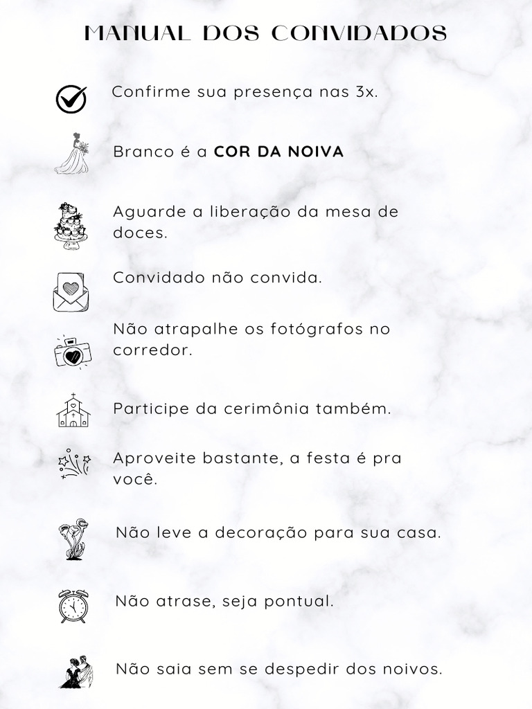 Manual do Convidado de Casamento | PDF