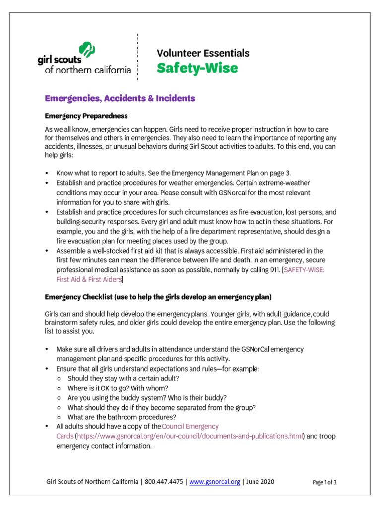 Safety Wise Emergencies Accidents and Incidents | PDF