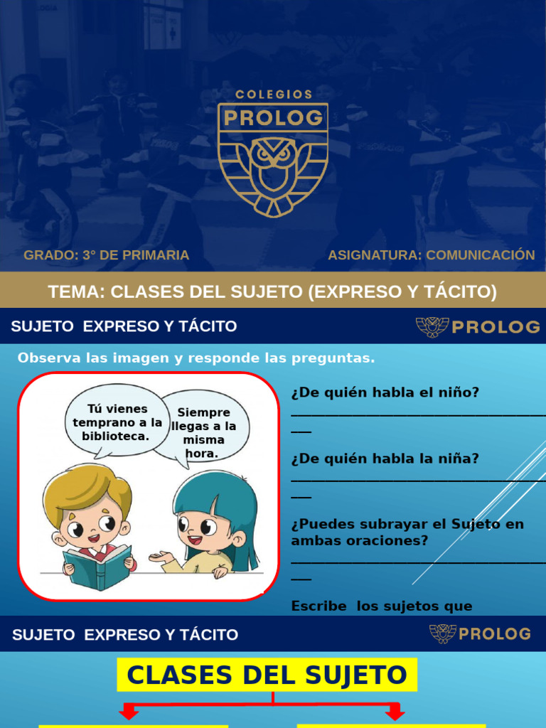 Clases del Sujeto: Expreso y Tácito | PDF | Asunto (gramática)