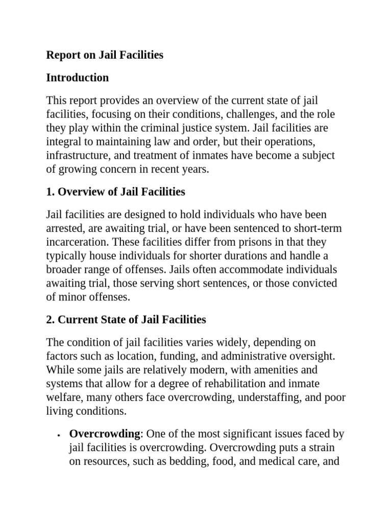Challenges and Solutions for Jail Facilities | PDF | Prison ...