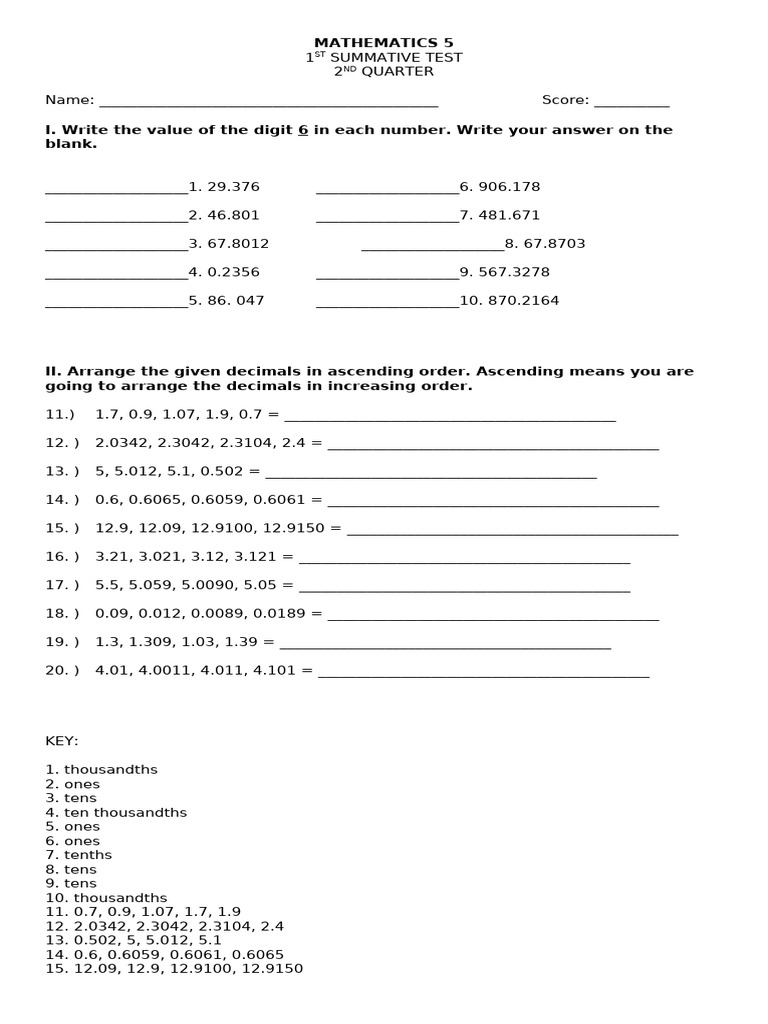 MATH5 - ST1 - Q2 (AutoRecovered) | PDF