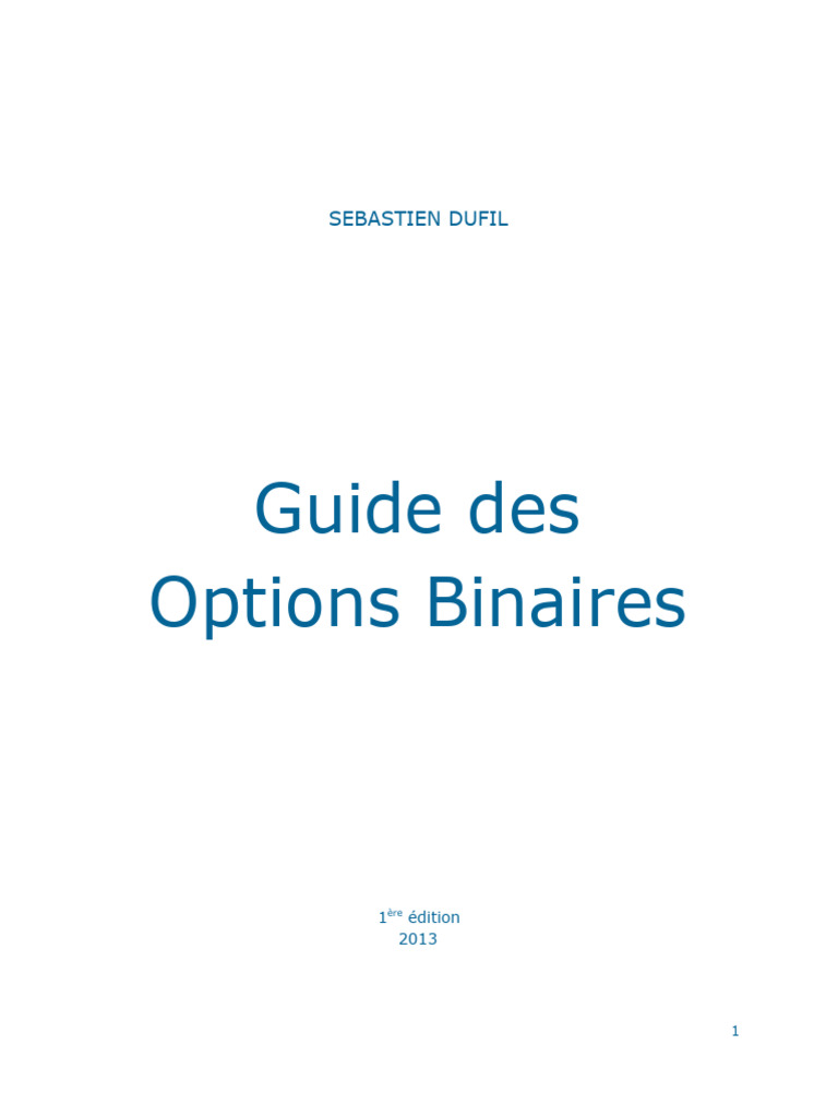 Guide des Options Binaires 2013 | PDF | Option (Finance) | Forex