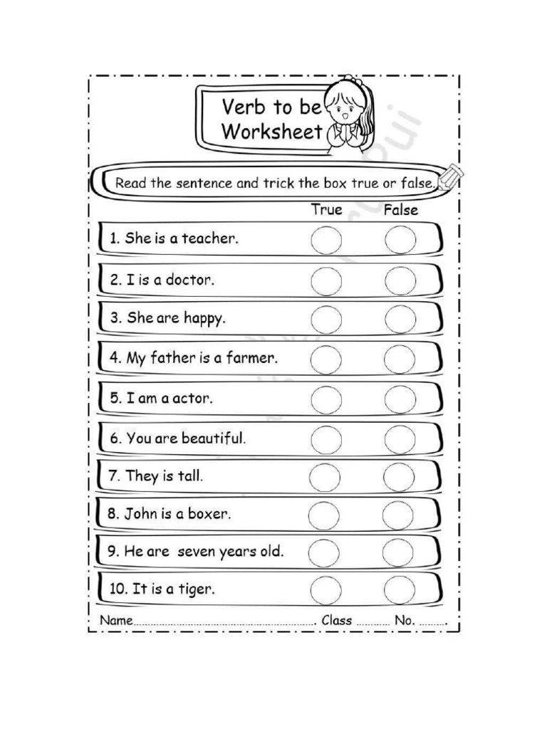 Verb To Be - True False | PDF