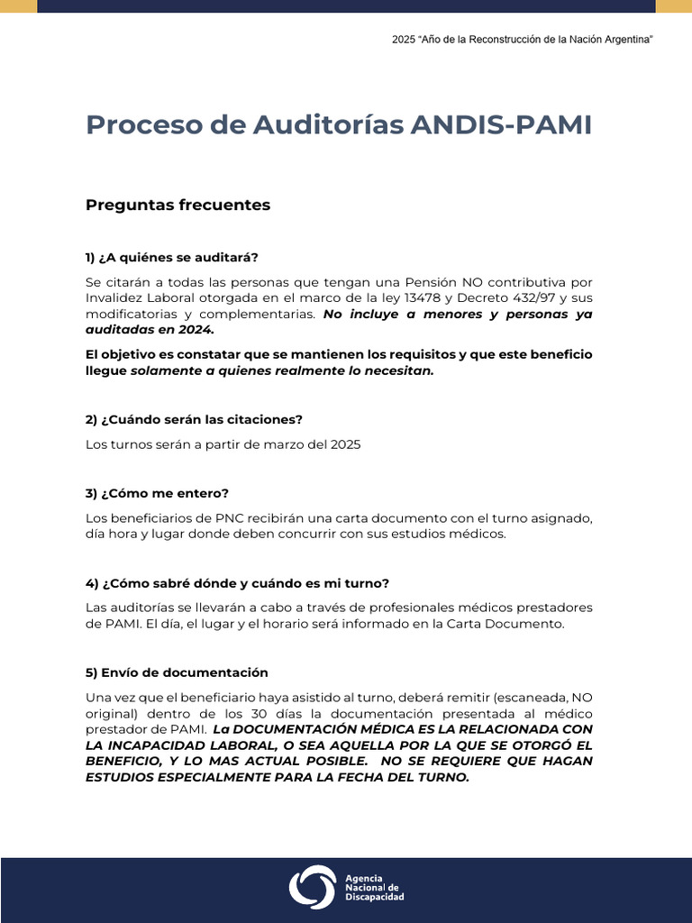 Auditorías PAMI 2025: Guía para Beneficiarios | PDF