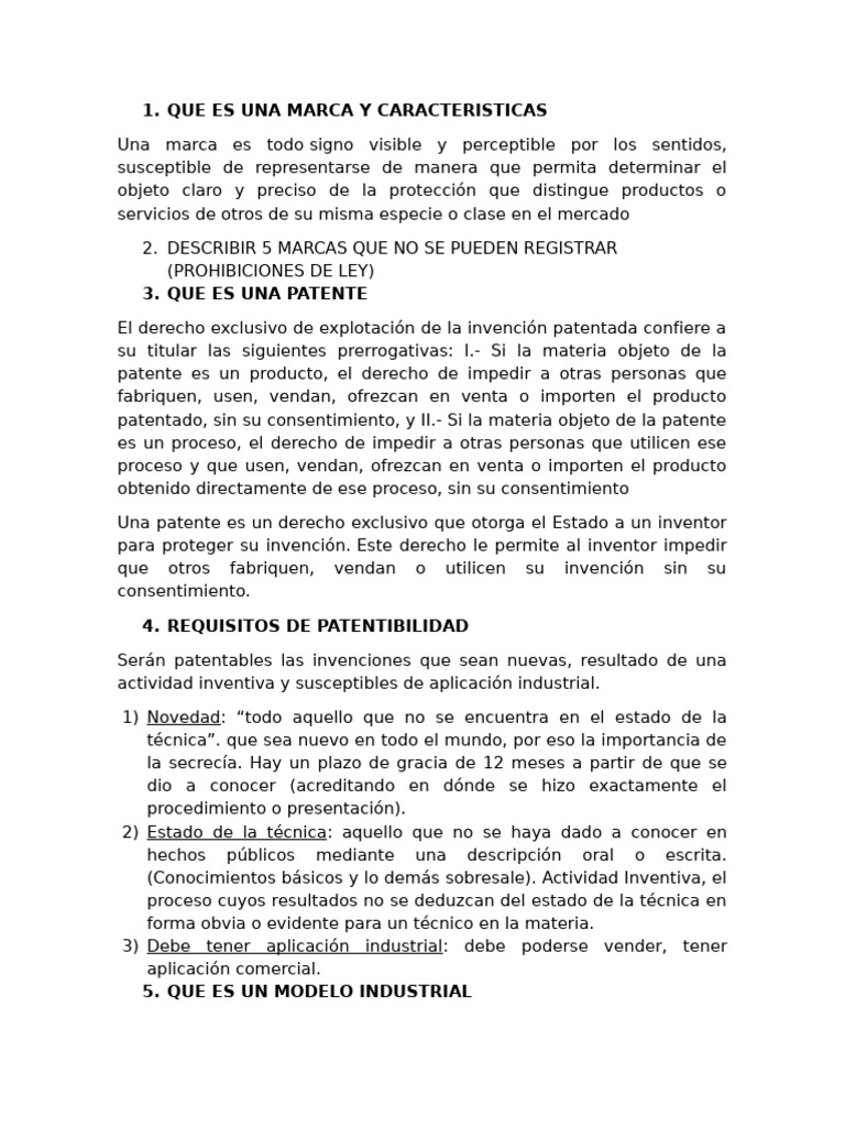 QUE ES UNA MARCA Y CARACTERISTICAS | PDF | Patentar QUE ES UNA MARCA Y CARACTERISTICAS | PDF | Patentar