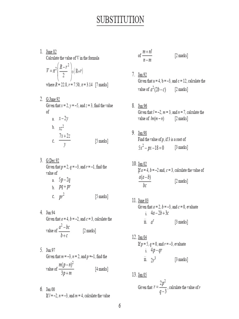 Algebraic (Substitution and Linear Operations) | PDF