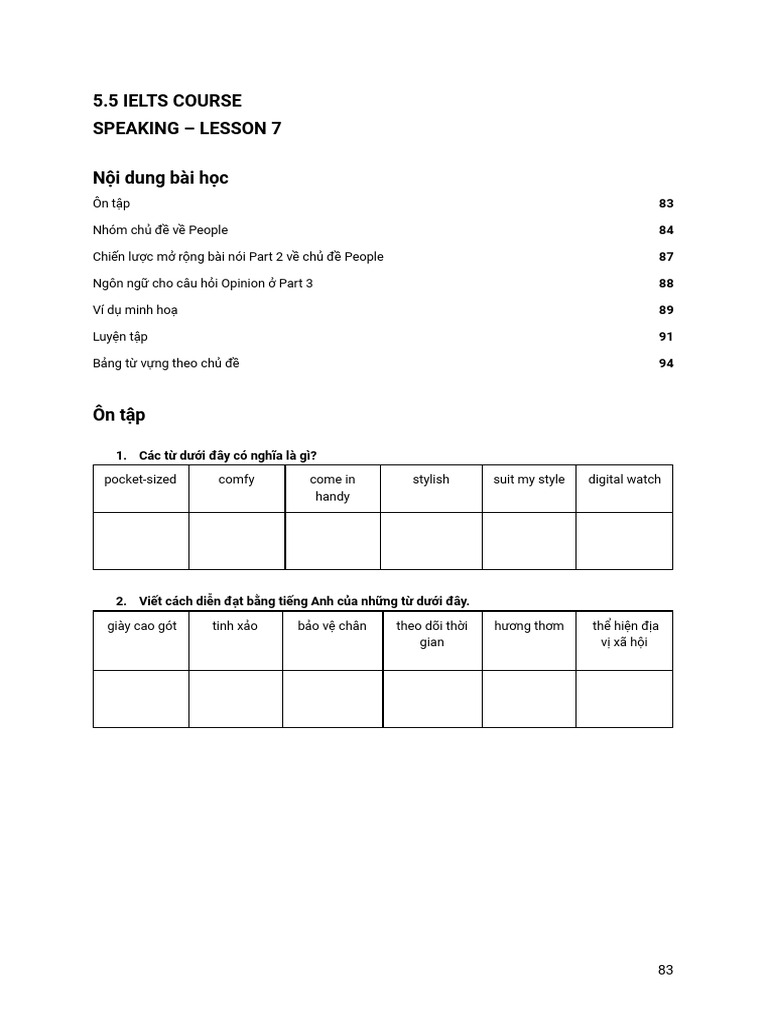 5 5-Speaking L7 120 Re-Handout - Edited | PDF