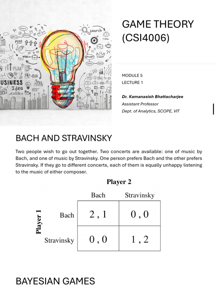 Module 5 - Bayesian Games - Game - Theory | PDF