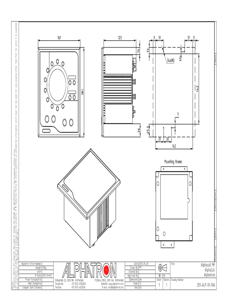201-Intercom AM AlphaCall MF Dim-2D-PDF Drawing 28-5-2013 | PDF