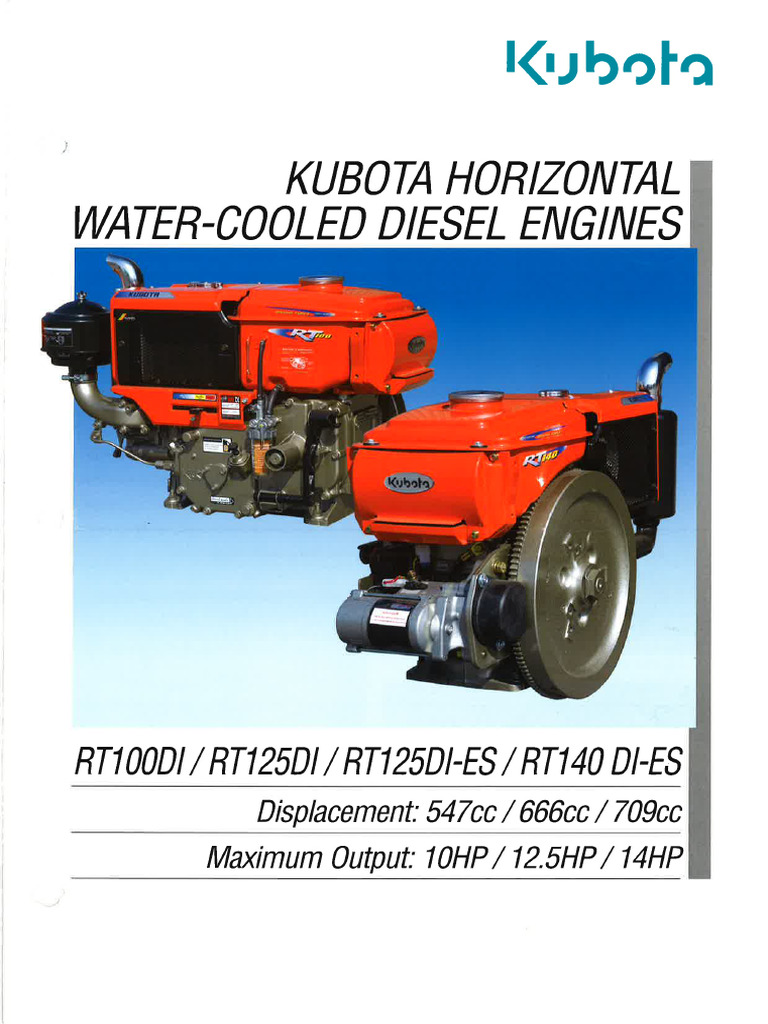 Engine Kabota - RT Series | PDF