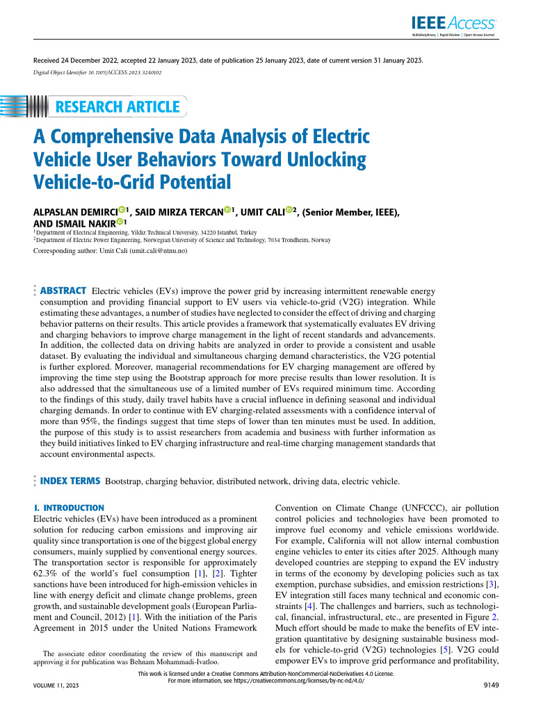 A Comprehensive Data Analysis of Electric Vehicle User Behaviors Toward ...