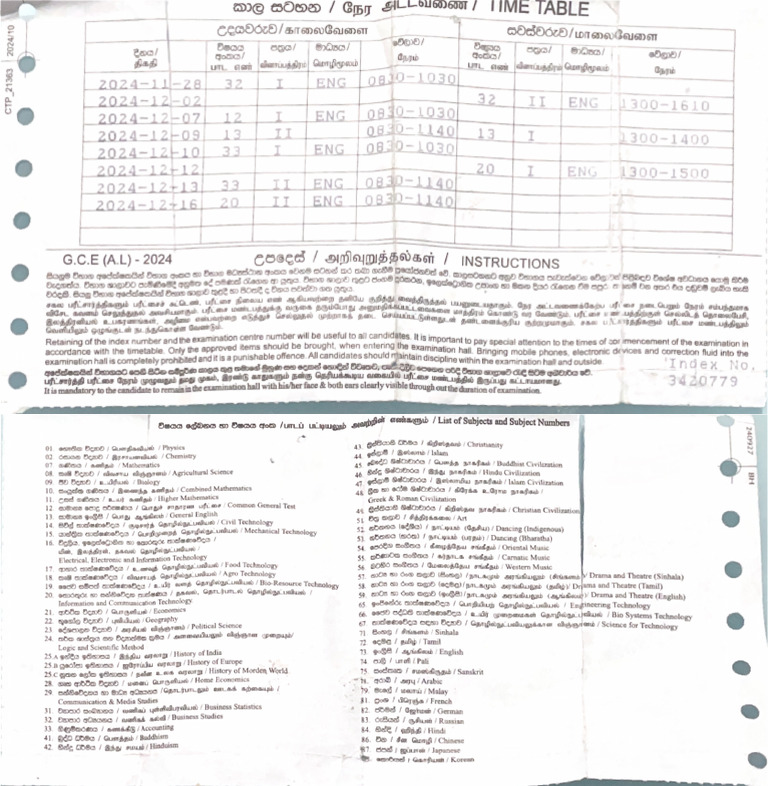 Scanned Document A:l Time Table | PDF