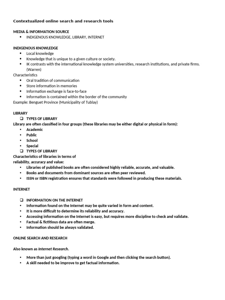 Contextualized Online Search and Research Tools | PDF | Information ...