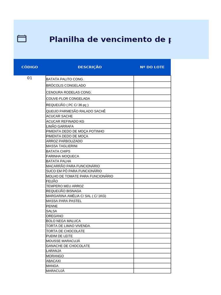 Cópia de Planilha de controle de validade [Nuvemshop] | PDF | Refresco