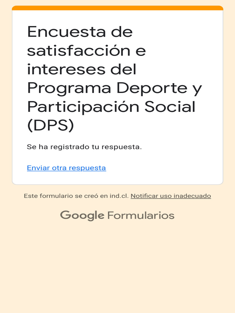 Respuesta registrada en encuesta DPS | PDF