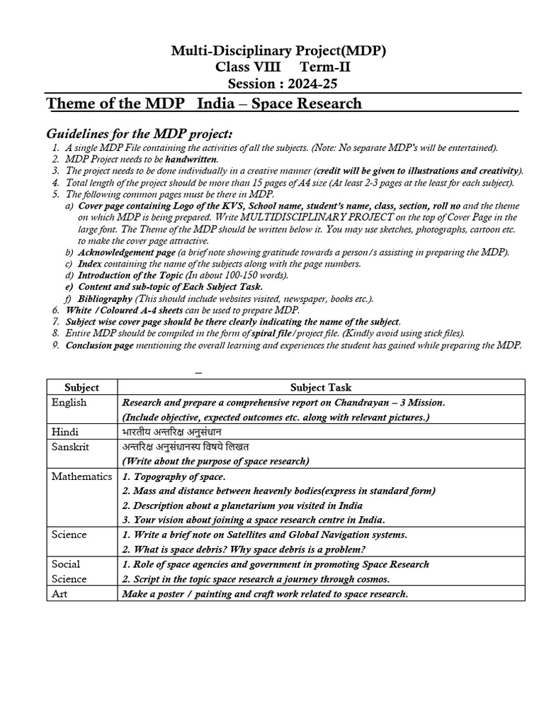 MDP Viii Term-2 2024-25 | PDF