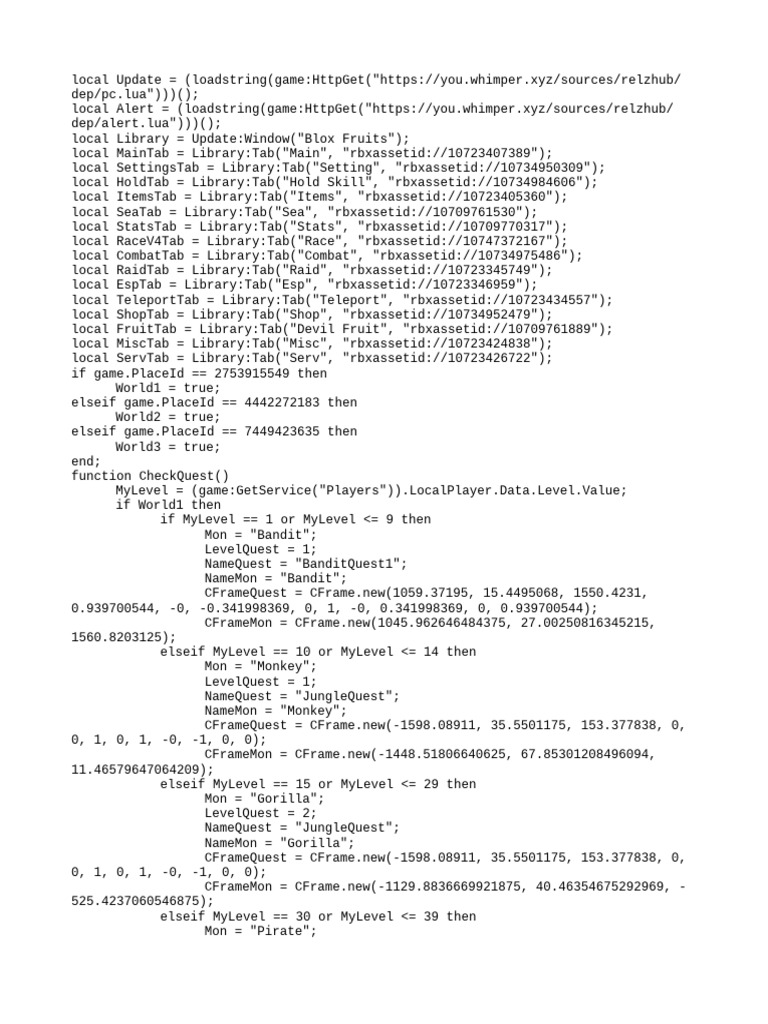 BloxFruits.lua (1) | PDF