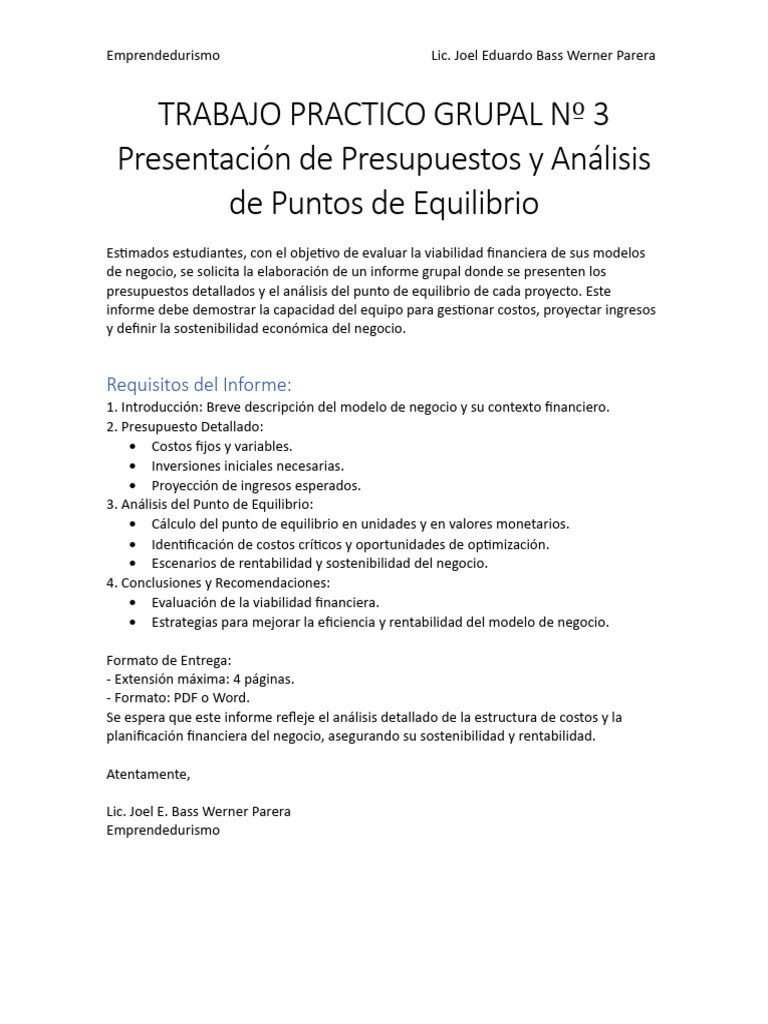TRABAJO PRACTICO GRUPAL Nº 3 | PDF