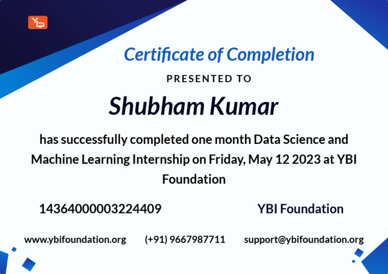 Data Science & Machine Learning Internship (हिंदी + English) | PDF