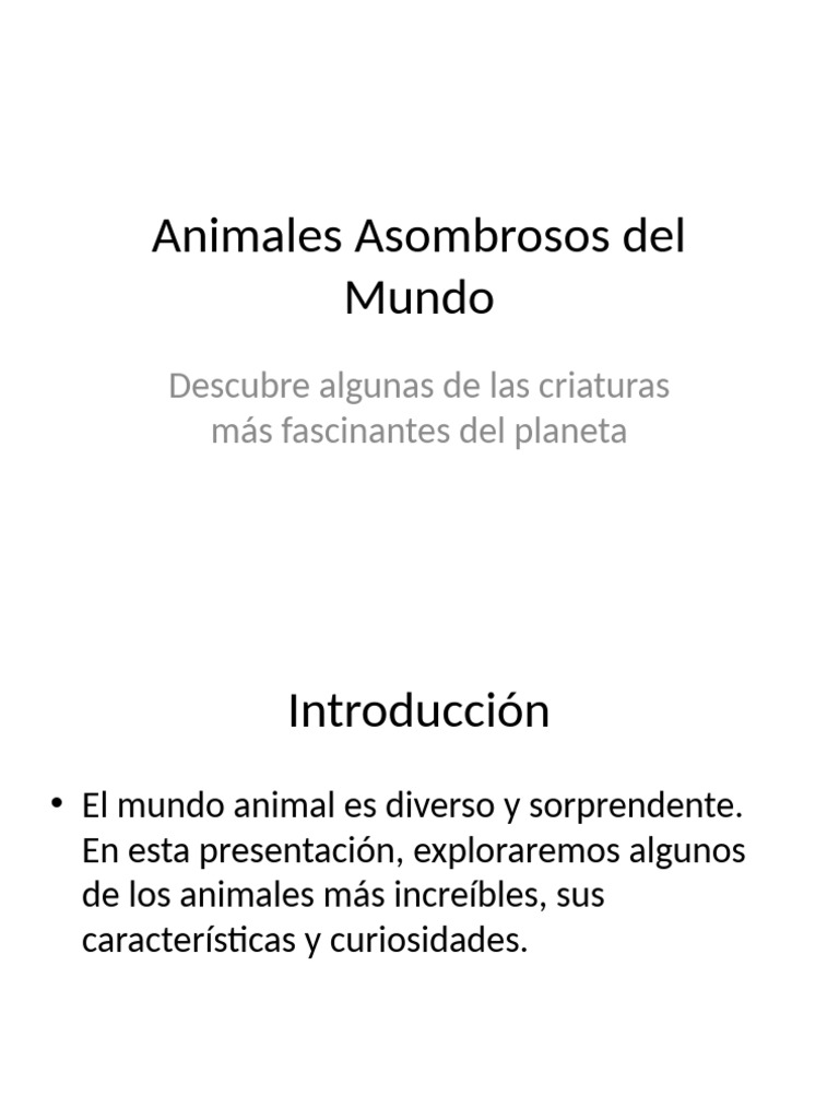 Animales Asombrosos | PDF