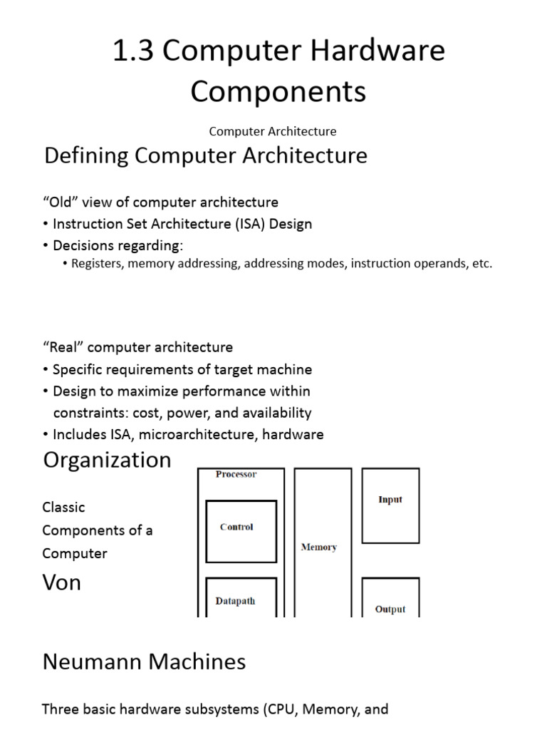 1.3 Computer Hardware Components | PDF