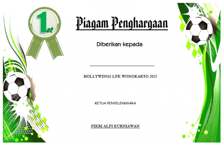 piagam pikri FUTSAL | PDF