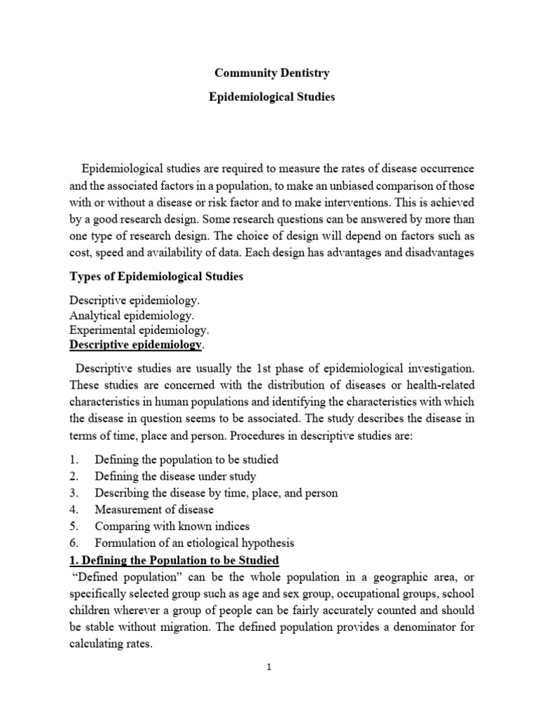 Types of Epidemiological Studies Explained | PDF | Cohort Study | Epidemiology