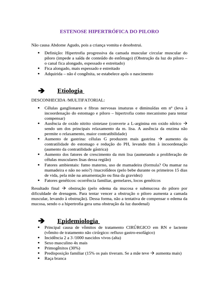 2 ESTENOSE HIPERTRÓFICA DO PILORO e INVAGINAÇÃO INTESTINAL | PDF ...