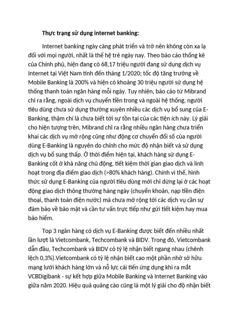 TH C TR NG S D NG Internet Banking | PDF
