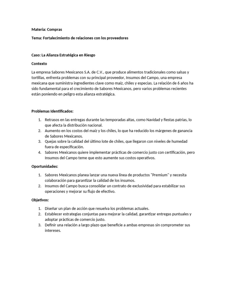 caso_practico_compras[1] | PDF | Calidad (comercial) | México