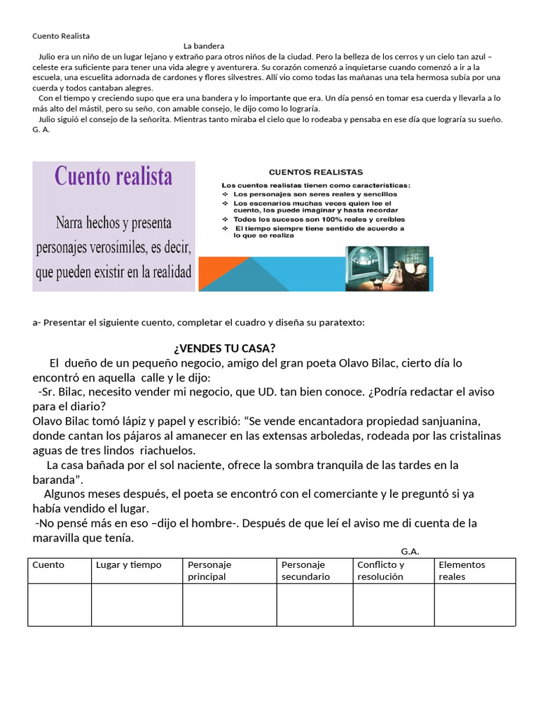 Cuento Realista (1) | PDF