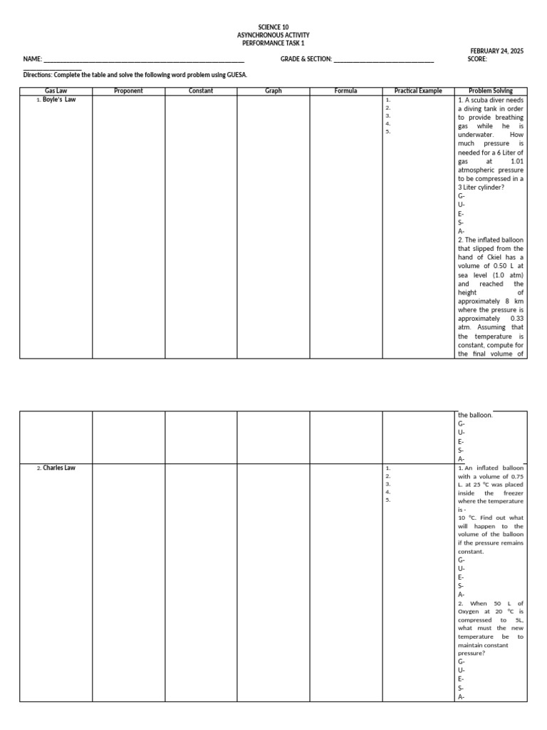 Performance Task 1 in Science 10 4th Asynchronous Activity | PDF | Occupational Safety And ...