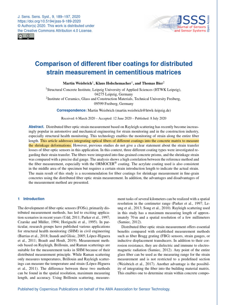 Comparison of Different Fiber Coatings For Distributed Strain ...