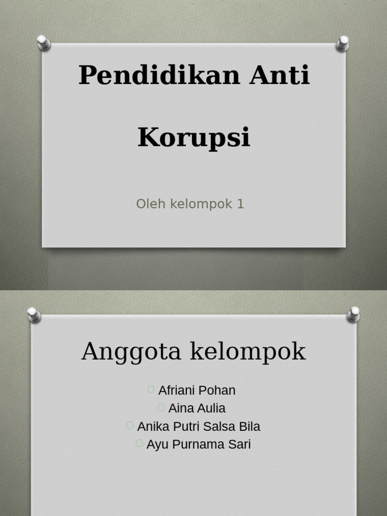 Ppt Anti Korupsi Kel 1 | PDF