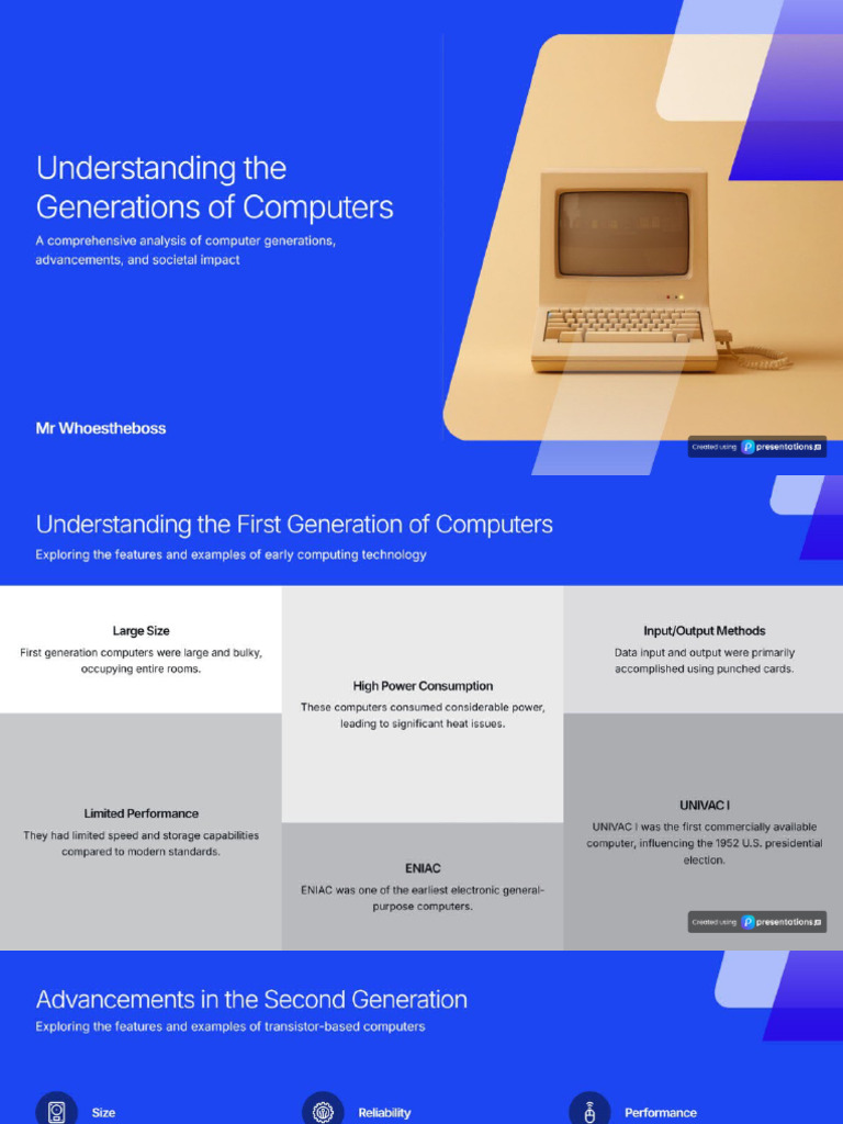 Presentation On The Generation of Computers PDF | PDF