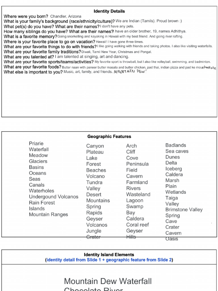 Identity Island Brainstorms-1 | PDF